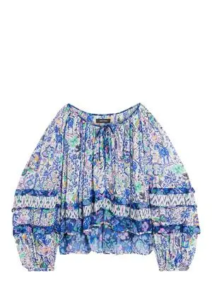 Isabel Marant Printed Georgette Blouse - Royal Blue