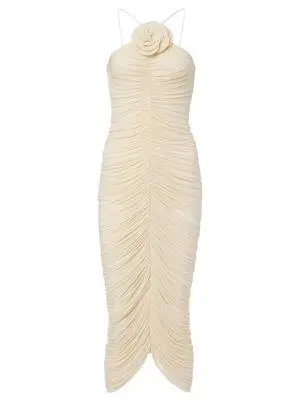 Magda Butrym Ruched Halterneck Midi Dress - White