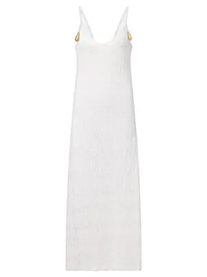 Bottega Veneta Fish Lace Cotton And Silk Maxi Dress - White