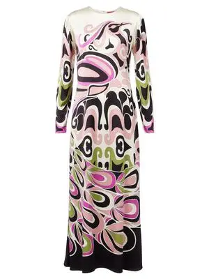 La DoubleJ Clingy Swing Printed Midi Dress - Multicoloured