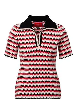 La DoubleJ Checkers Knitted Polo - Multicoloured