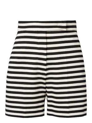 Max Mara Ornica Striped High-Rise Shorts Black