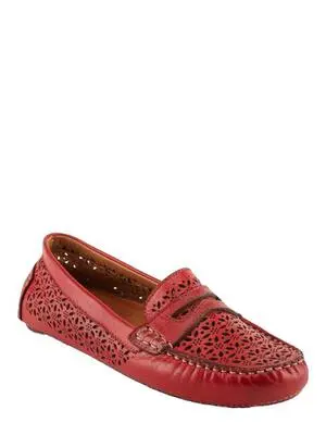 SPRING STEP SHOES Crain Driving Penny Loafer - Red