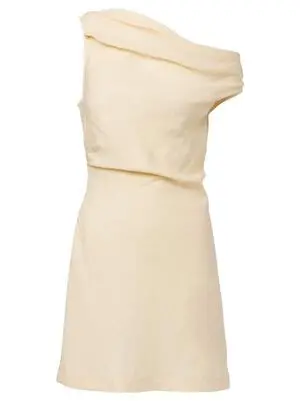 Faithfull The Brand Asymmetric Linen Mini Dress - White