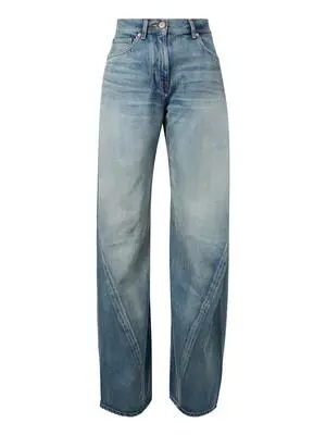 Versace High-rise Barrel-leg Jeans - Blue