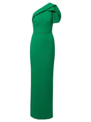 Safiyaa One-shoulder Crêpe Gown - Green
