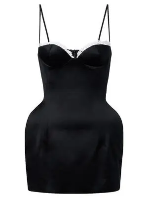 Magda Butrym Crochet-trimmed Bustier Dress - Black
