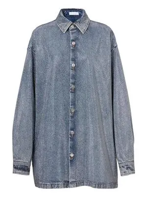 STELLA MCCARTNEY Hotfix Embellished Denim Shirt