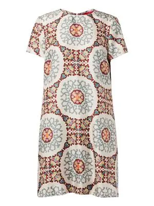 La DoubleJ Swing Printed Silk Satin Minidress Multicoloured