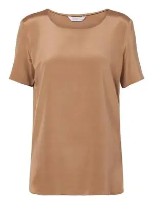 Max Mara Aris Silk-blend T-shirt - Beige