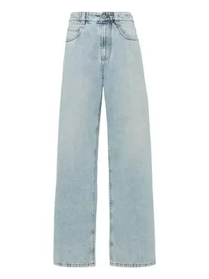 Brunello Cucinelli High-rise Wide-leg Jeans In Medium Wash - Blue