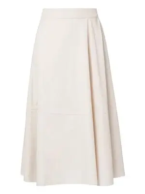 Max Mara Desy Cotton Poplin Midi Skirt - White