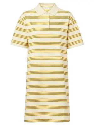 Burberry Icon Stripe Cotton Piquet Minidress - White