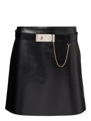 Prada Belted Leather Mini Skirt - Black