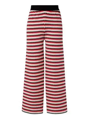 La DoubleJ Checkers Knitted Wide-leg Pants - Multicoloured