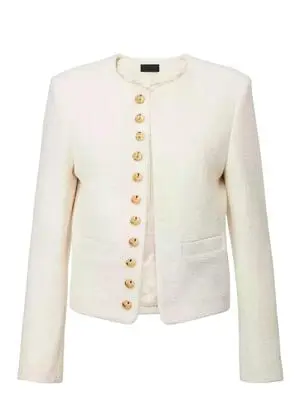 NILI LOTAN Patti Cotton-blend Bouclé Jacket - White