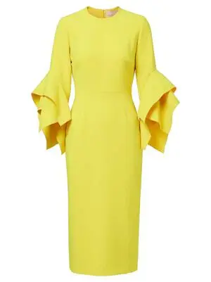 ROKSANDA Crêpe Midi Dress - Yellow