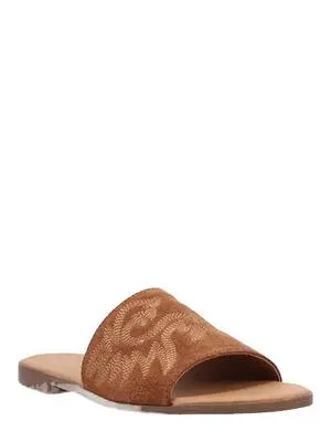 DINGO Lasso Suede Slide Sandal Brown