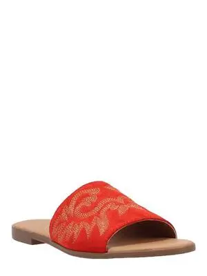 DINGO Lasso Suede Slide Sandal Red