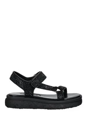 Guess 39mm Lode Strappy Embellished Sandals - Black