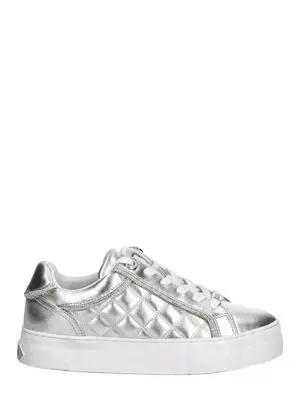 Guess Metallic Quilted Sneakers - Silver