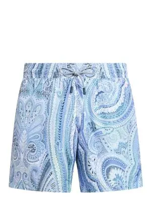 Etro Floral-print Swim Shorts - Blue