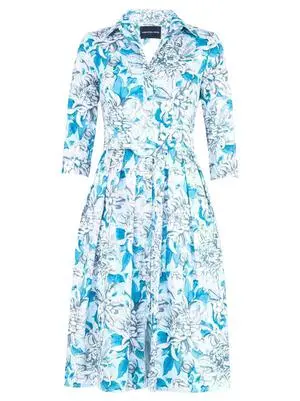Samantha Sung Audrey Floral-print Midi Dress - Blue