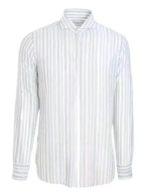 LARDINI Striped Button-up Shirt - White