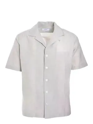 LARDINI Short-sleeve Button-up Shirt - Grey