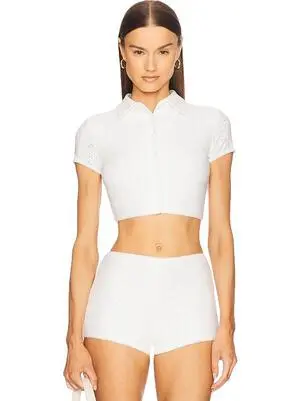 LOBA Caity Eyelet Top - White