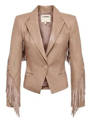 L'Agence Vashti Fringe Blazer - Dark Cappuccino