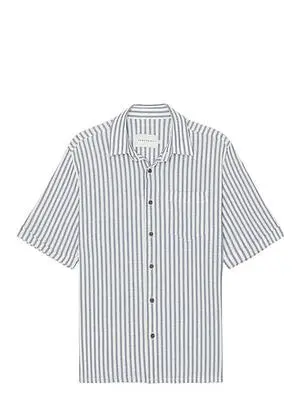 PEREGRINE Beach Shirt In Blue - Blue & White Stripe