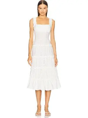 LOBA Carmen Midi Dress - White