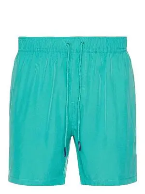 VINTAGE SUMMER Performance Stretch Lined Volley Swim Short - Teal