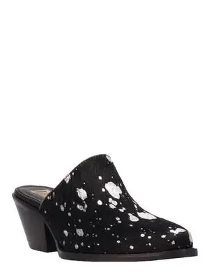 DINGO Cash Cow Calf Hair Mule Black