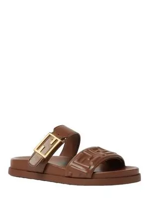 Fendi Feel FF Double Band Sandal Brown