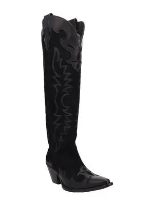 DINGO Drama Queen Over-the-Knee Western Boot Black