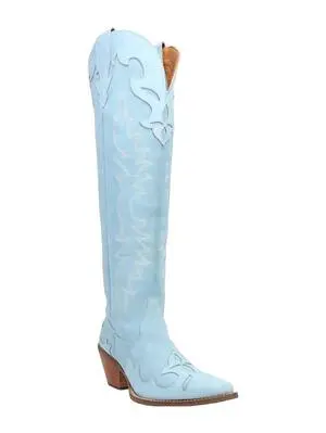 DINGO Drama Queen Over-the-Knee Western Boot Blue
