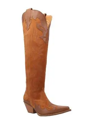 DINGO Drama Queen Over-the-knee Western Boot - Camel