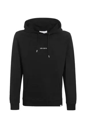 LES DEUX Lens Logo-embroidered Hoodie - Black