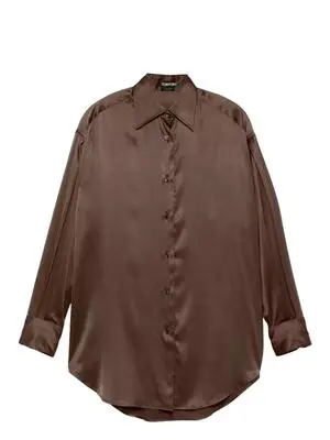 TOM FORD Satin Shirt - Brown