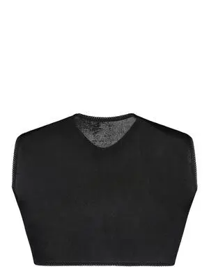 Anna October Twisted-front Crop Top - Black