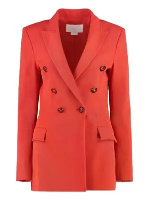 GENNY Double-breasted Blazer - Red
