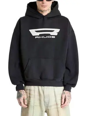Rhude Logo-print Hoodie - Black