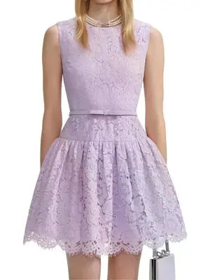 SELF-PORTRAIT Embroidered Lace Dress - Purple