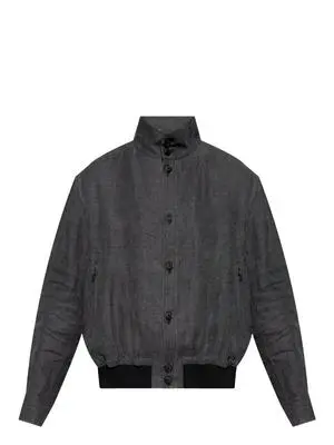 Giorgio Armani Button-up Bomber Jacket - Grey
