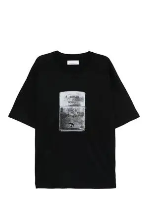 PEACEMAKER OAMC Lighter-printed T-shirt - Black