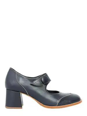 STUDIO CHOFAKIAN 40mm Heritage Leather Pumps - Blue