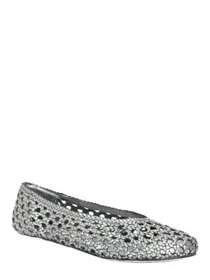 STUDIO CHOFAKIAN Mosaico Metallic Woven Ballet Flats - Silver