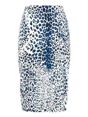 Samantha Sung Leopard-print Midi Skirt - White